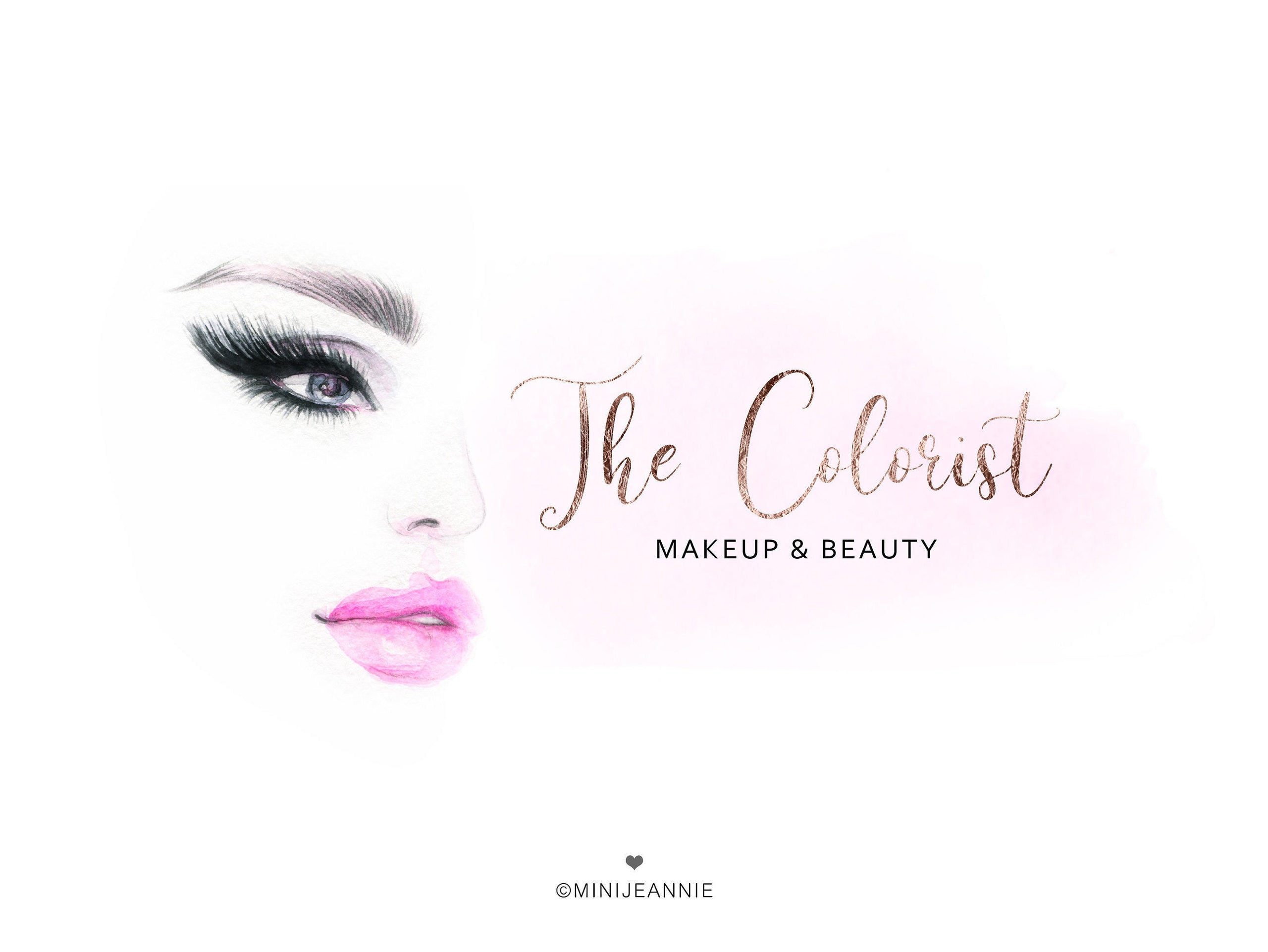 Makeup Logo Beauty Logo Beauty Salon Logo Beauty Consultant Logo Femin JeannieWeb Studio